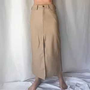 Steve Madden | Skirts | Steve Madden Pleather Midi Skirt In Tan | Poshmark